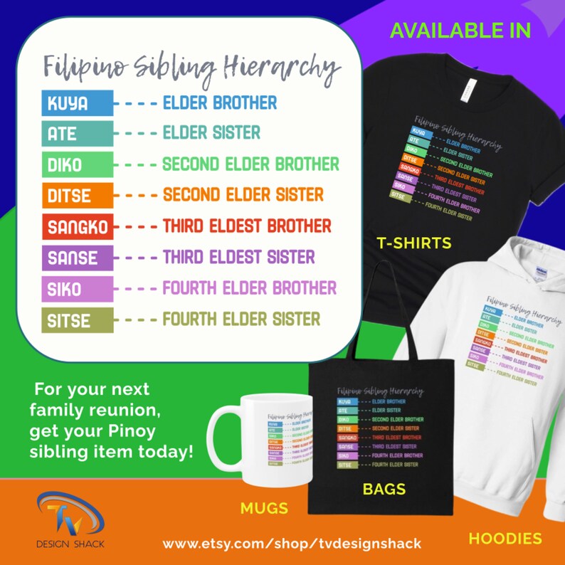 Filipino Sibling Hierarchy Unisex Hoodies for All Occasions, Ate and ...