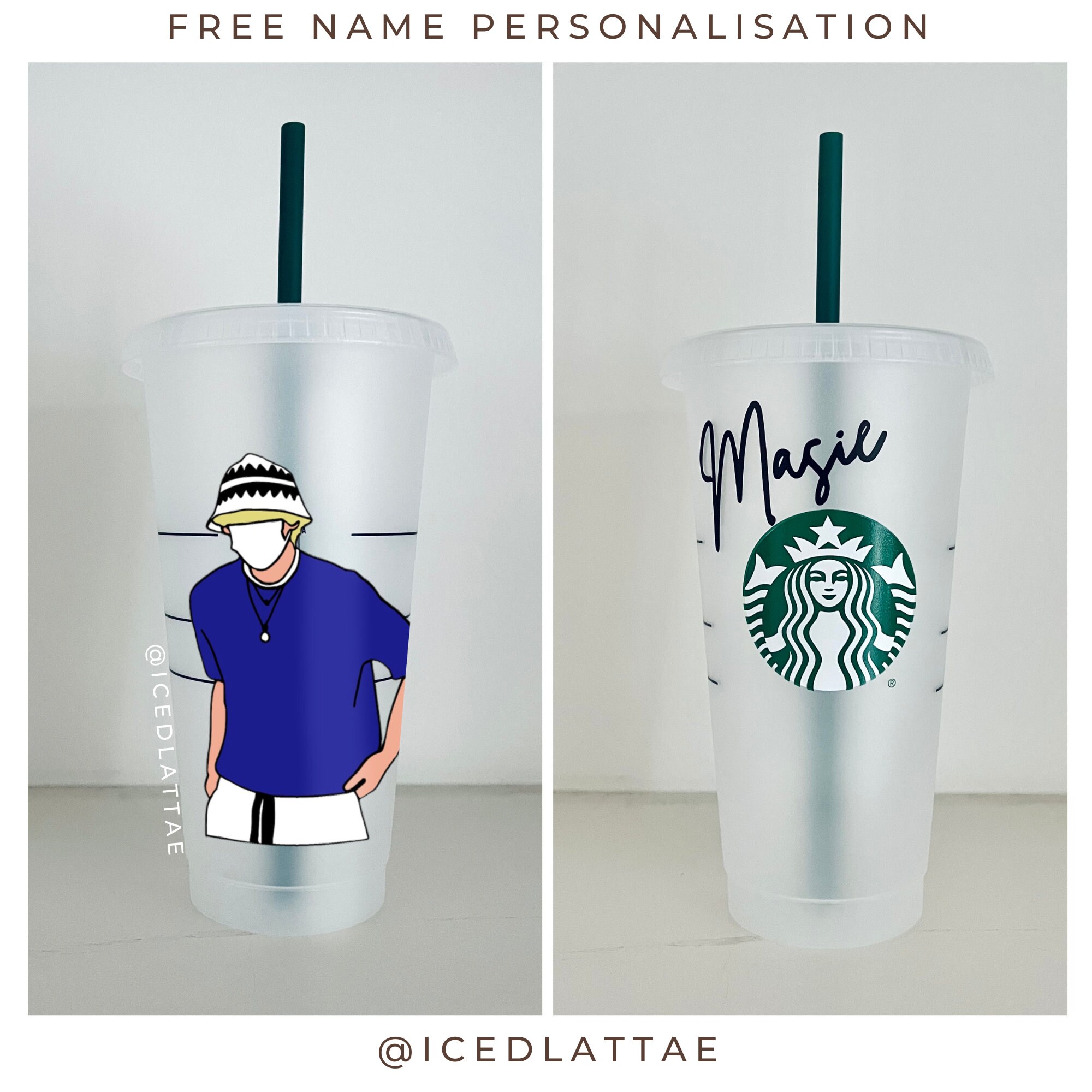 BTS V Kim Taehyung Personalised 24oz Starbucks Coffee - Etsy
