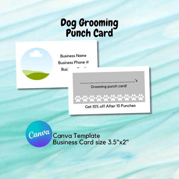 Dog Grooming Punch Cards - Etsy