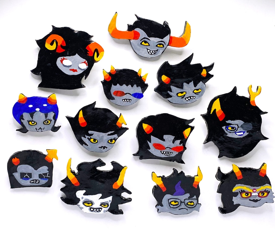 Homestuck Clay Pins Wonky Handmade Clay Pins, Homestuck Troll Pins - Etsy