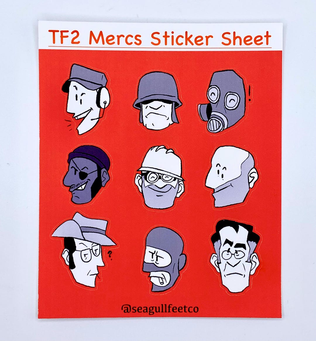 Team Fortress 2 Sticker Sheet - Tf2 Mercenaries Stickers - Valve, Video ...