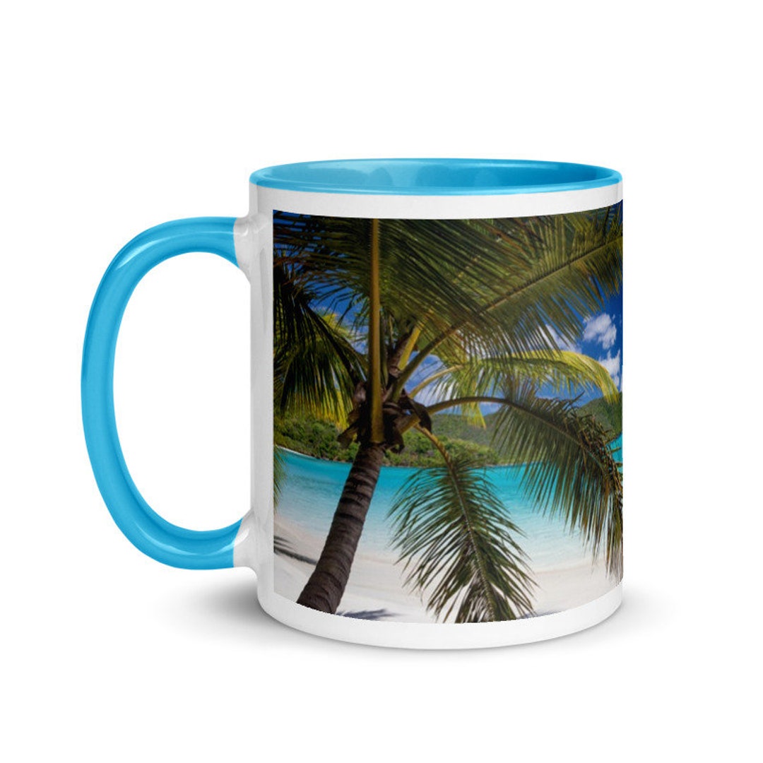 Tropical Beach Coffee Mug With Choice of Color Trim is a Lovely Gift ...