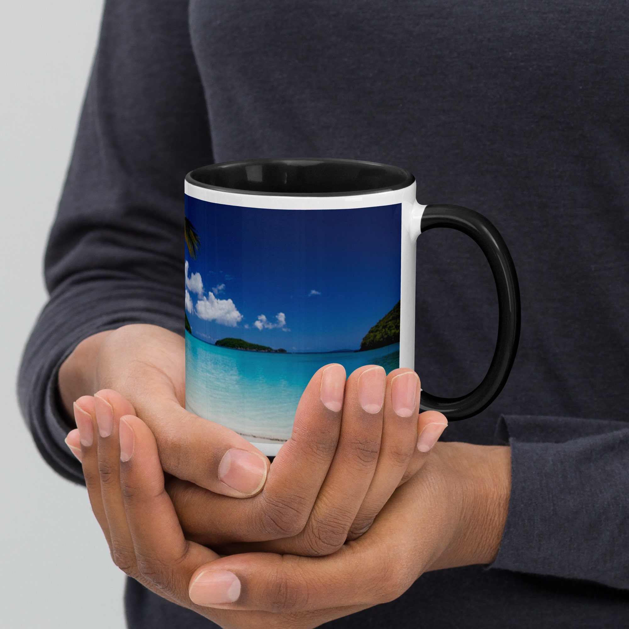 Tropical Beach Coffee Mug With Choice of Color Trim is a Lovely Gift ...