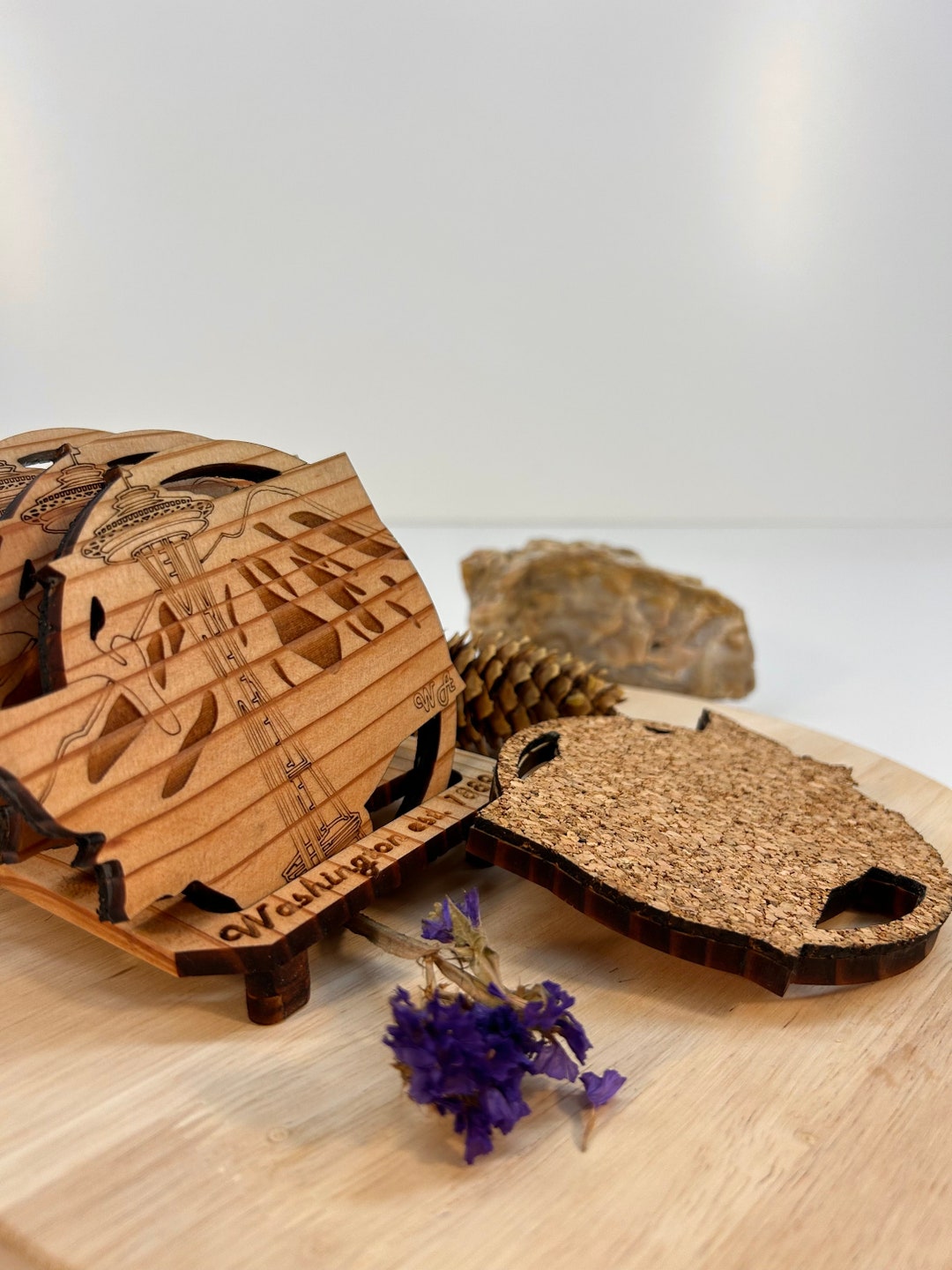 Custom Wood Engraved Washington State Coasters House Warming Gift ...