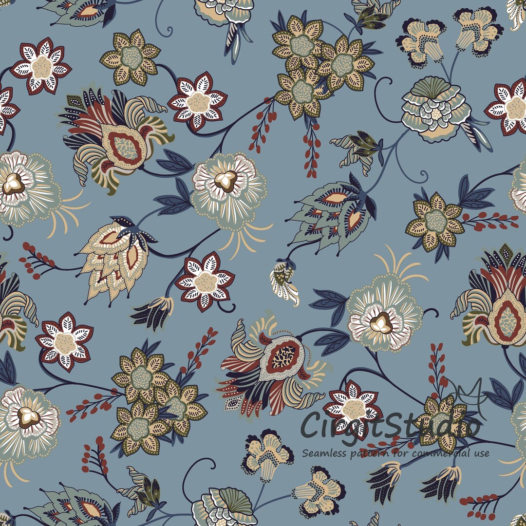 Paisley Seamless Pattern, Printable Paper Download for Commercial Use ...