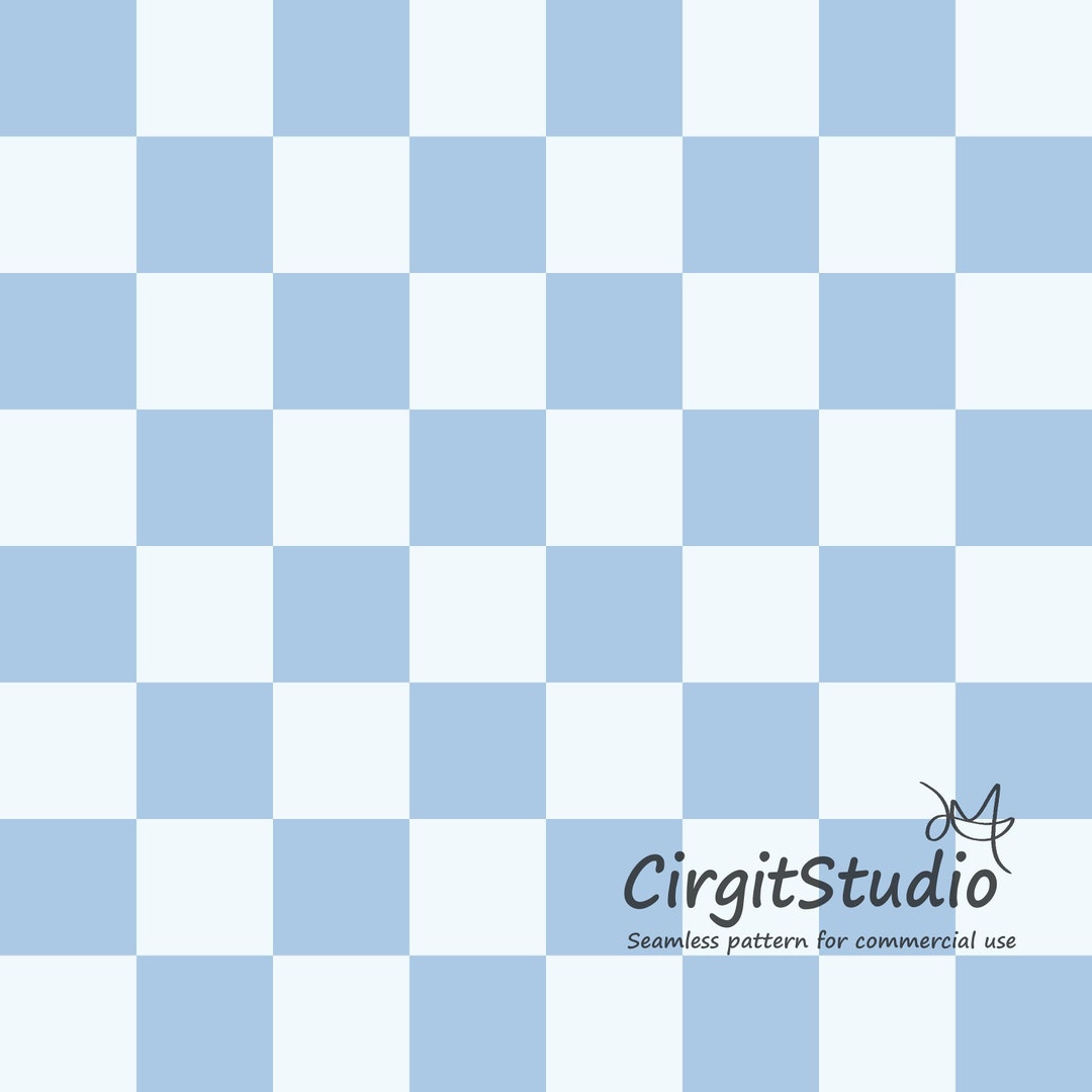 Baby Blue Check Seamless File, Checker Modern Minimal Repeat Digital ...