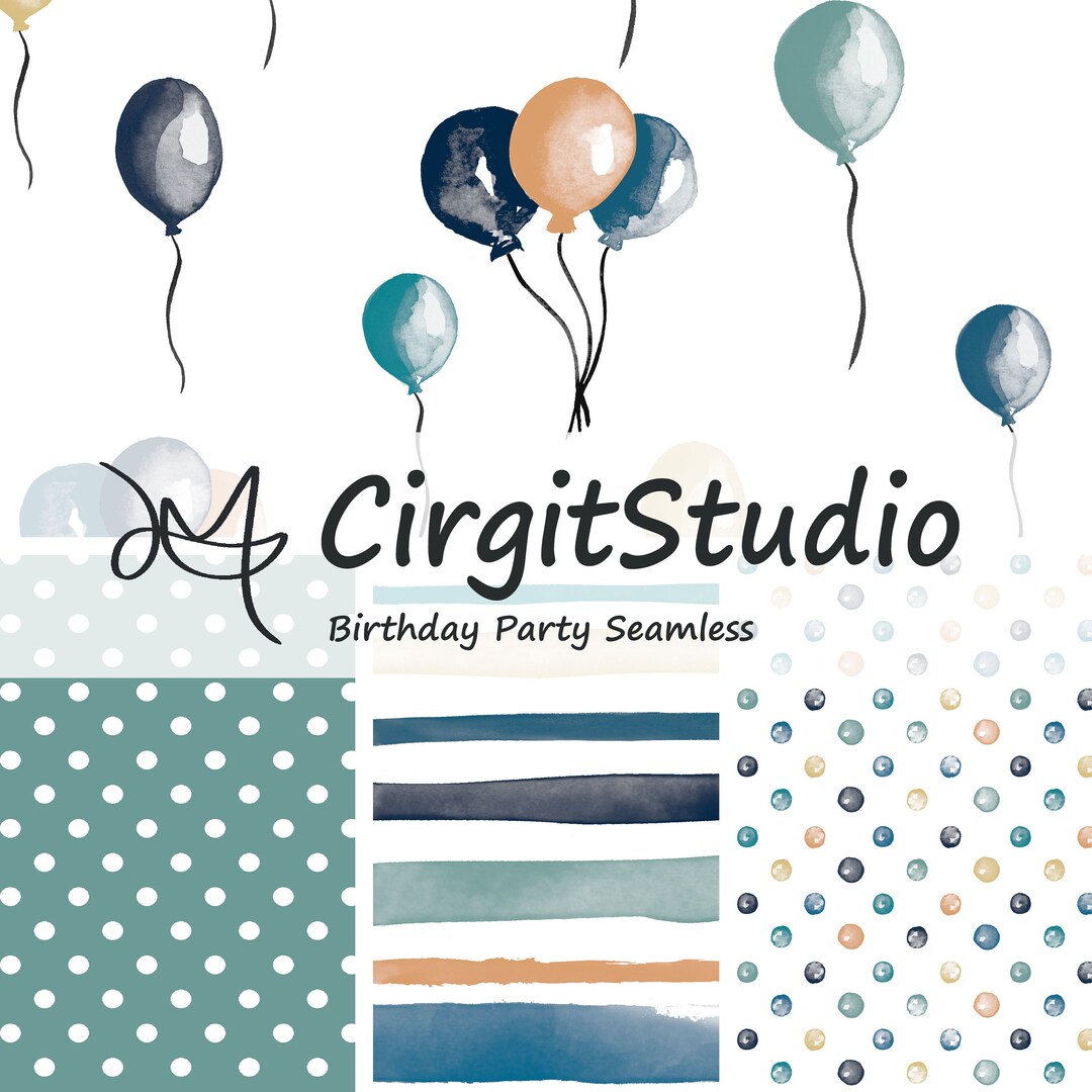 Birthday Seamless Patterns Bundle for Commercial Use, Birthday Digital ...