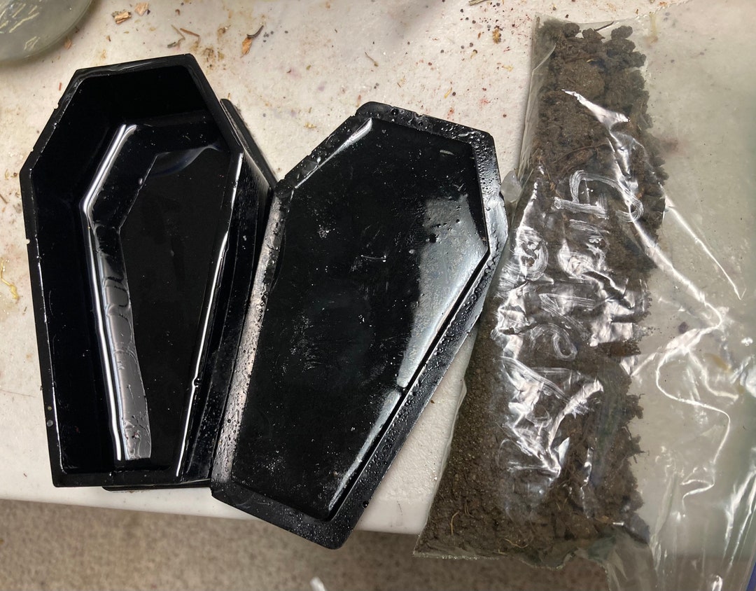 Graveyard Dirt + Black Resin / Wooden Coffin; Hand-sifted Dirt, No ...