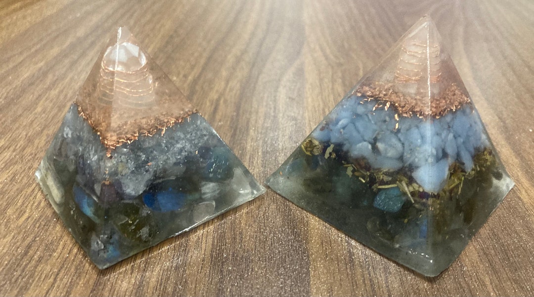 Guardian Angel Orgone Pyramids - Lemurian Quartz + Angelite ...