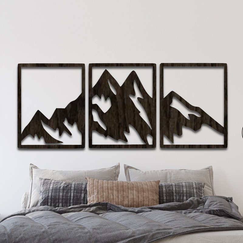 Wood Mountain Wall Art - Etsy