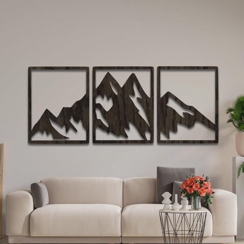 Mountain Wood Art Panels - Etsy