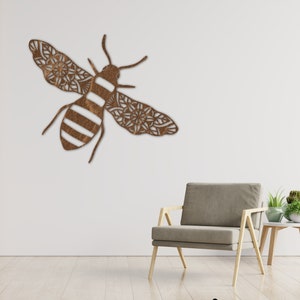 Bee Wall Art, Bumble Bee Wooden Wall Decor, Large Honey Bee Wall ...