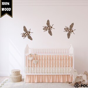Bee Wall Art, Bumble Bee Wooden Wall Decor, Large Honey Bee Wall ...