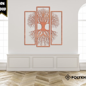 Large Tree Wall Art, 3 Panel Tree Branch Wall Decor, Set of 3 Nature ...
