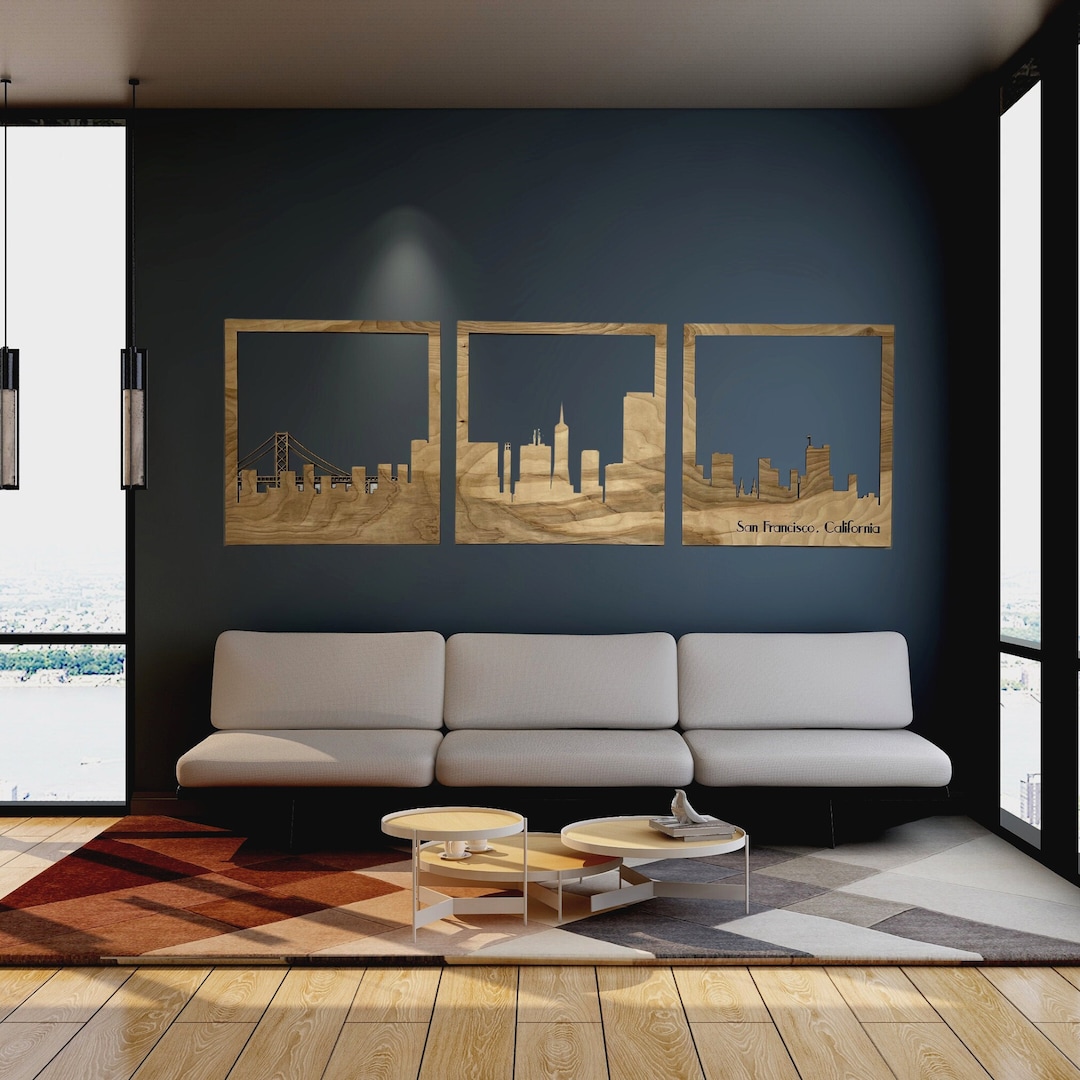 Triptych Wall Art, City Skyline Wall Decor, New York Skyline Art ...