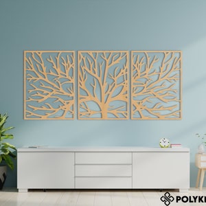 Tree Wood Wall Art, Extra Large Tree for Above the Bed, Living Room ...