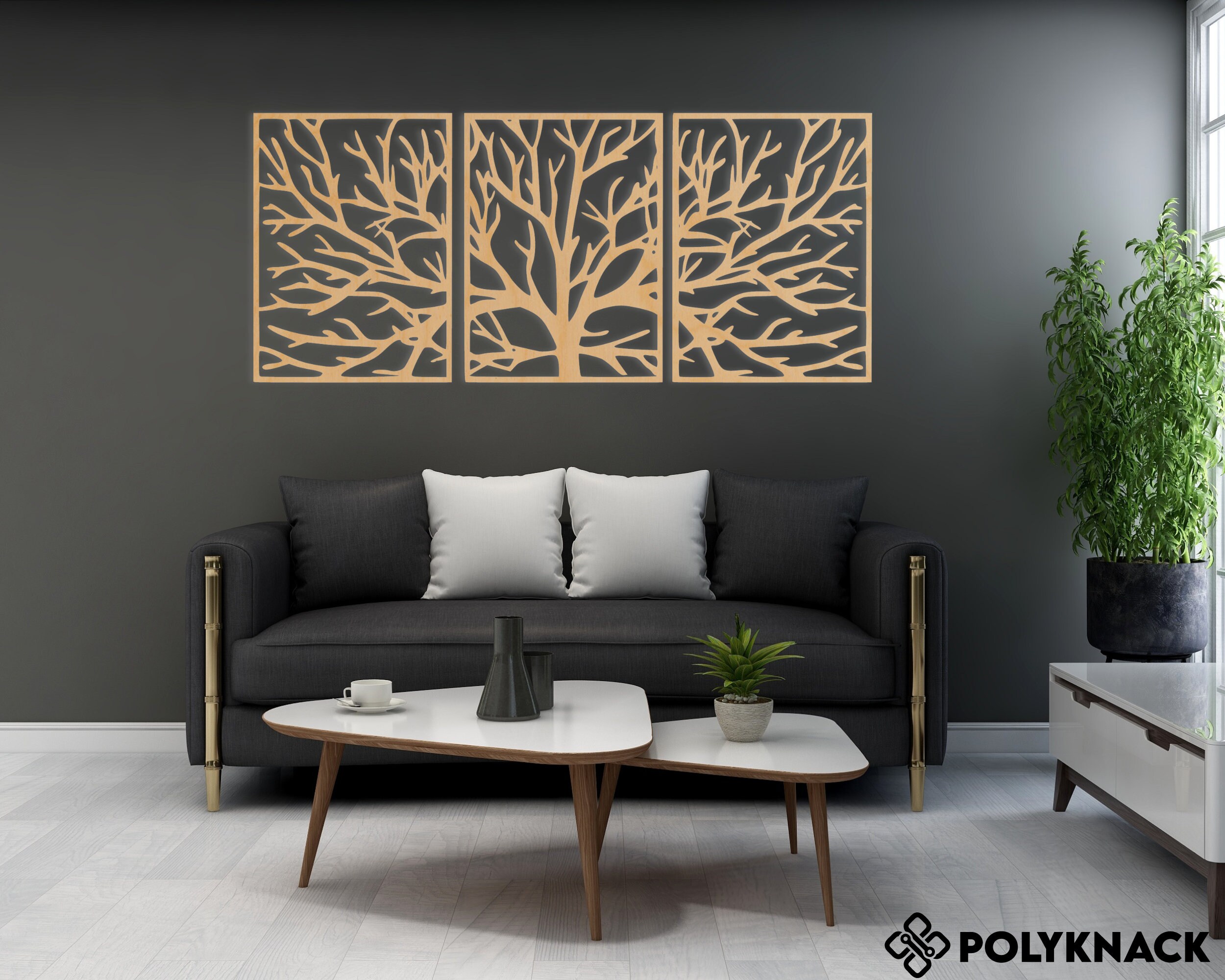 Tree Branch Wall Art, Decorative Tree Wooden Wall Decor, Large Tree ...