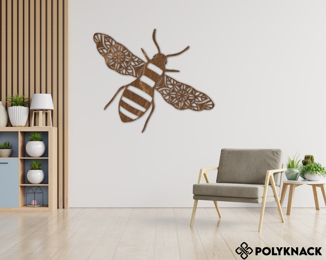 Bee Wall Art, Bumble Bee Wooden Wall Decor, Large Honey Bee Wall ...