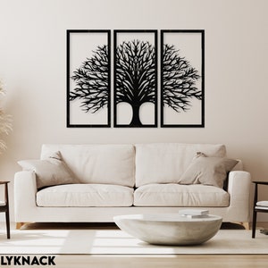 Tree of Life, Tree Branch Wood Art, 3 Piece Tree Wall Art, Simple ...