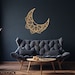 Lotus Moon Wall Decor, Large Wooden Moon Wall Art, Celestial Art, Moon ...