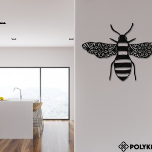 Bee Wall Art, Bumble Bee Wooden Wall Decor, Large Honey Bee Wall ...