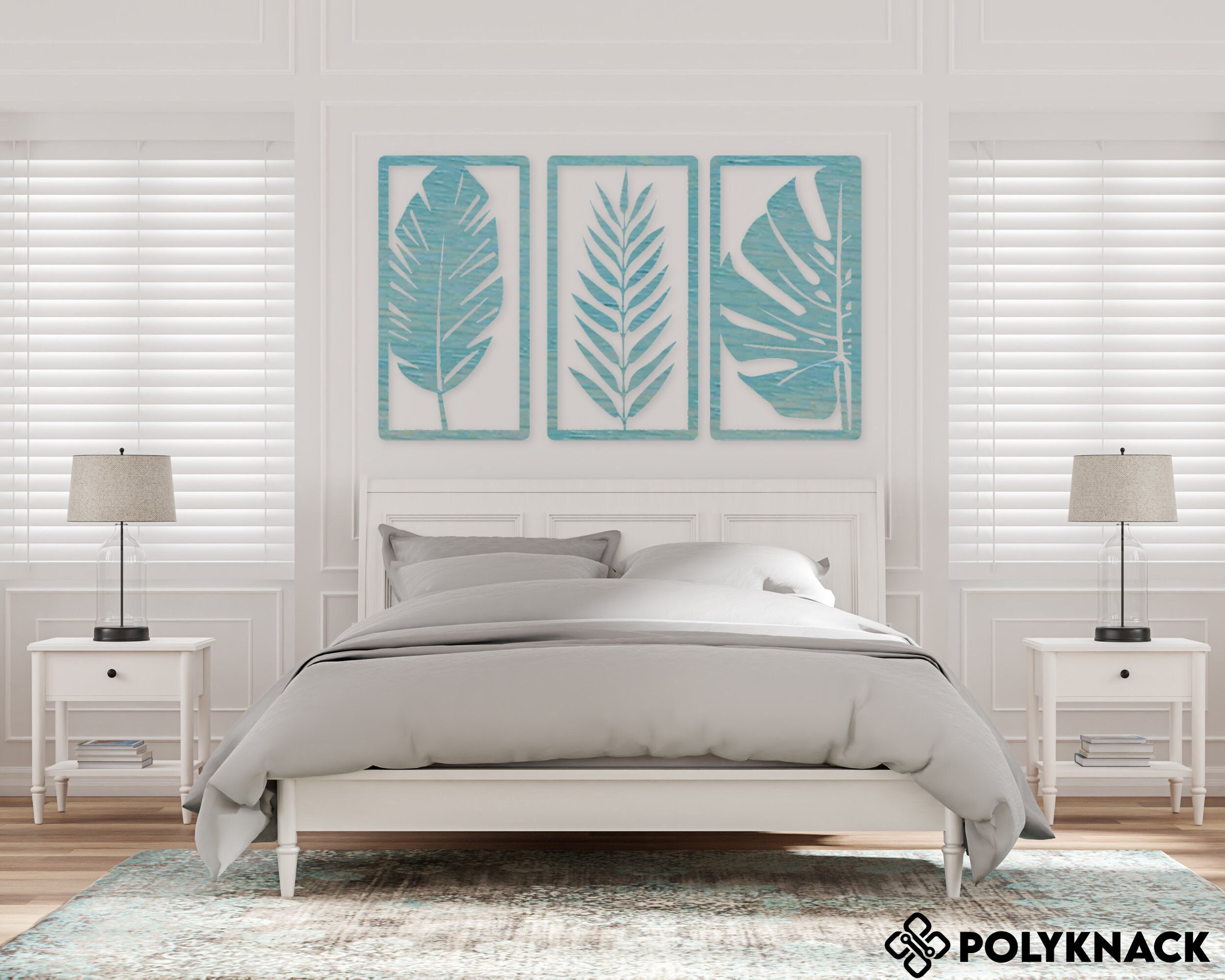 3 Panel Tropical Leaf Wood Wall Art: Botanical Decor - Etsy