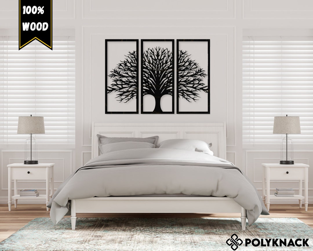 Tree of Life, Tree Branch Wood Art, 3 Piece Tree Wall Art, Simple ...