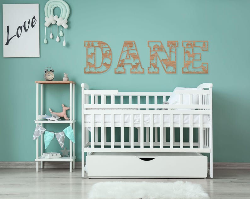 Personalized Farm Animal Nursery Letters: Rustic Wood Name Sign - Etsy