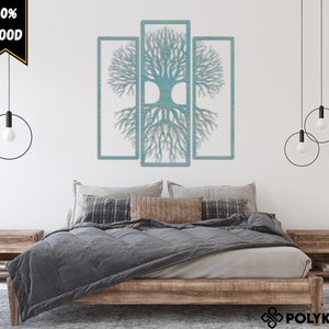 Large Tree Wall Art, 3 Panel Tree Branch Wall Decor, Set of 3 Nature ...