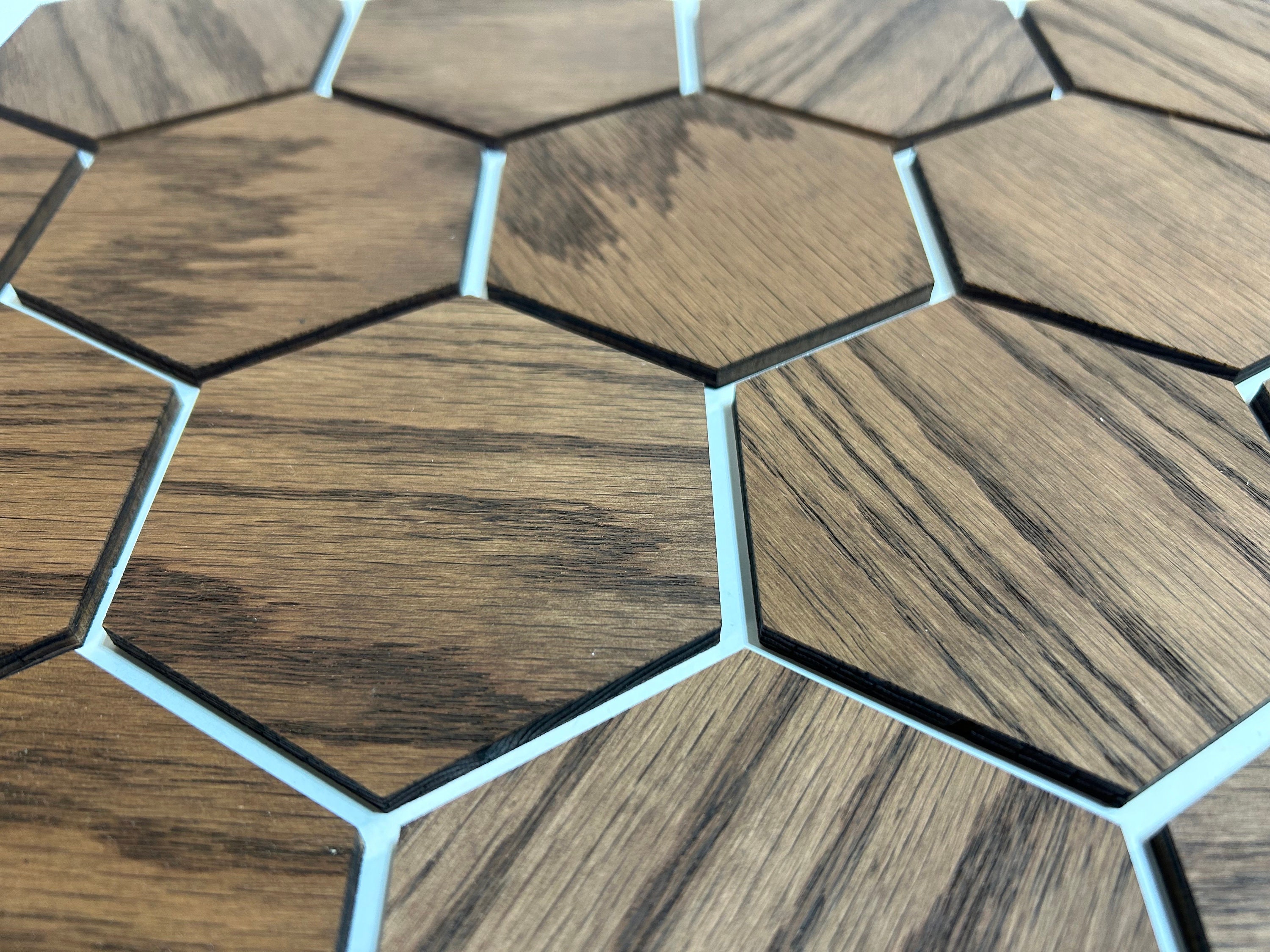 Large Hexagon Wall Art, Set of Decorative Accent Pieces, Wooden Wall ...