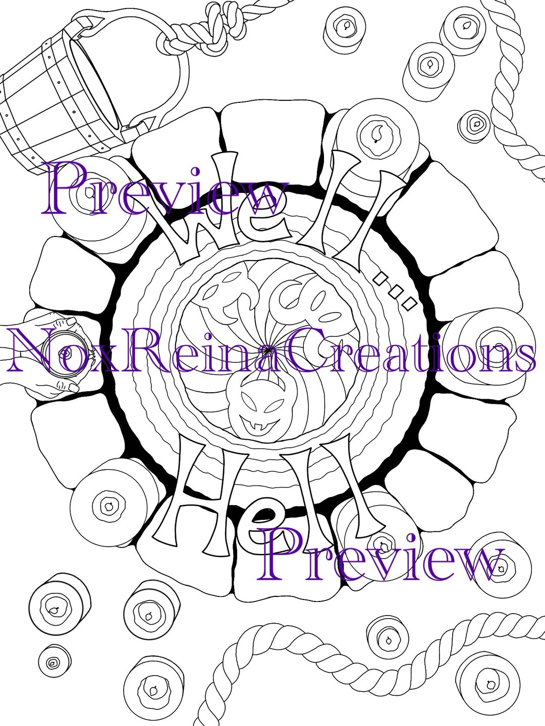 Well Hell. . . A Well to Hell Adult Coloring Page - Etsy