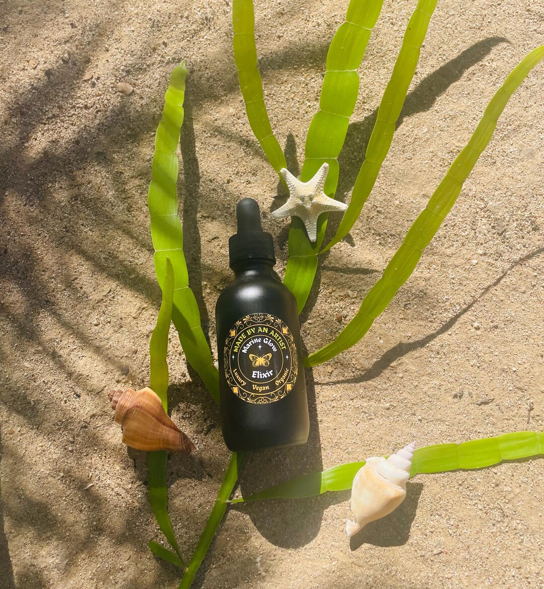 MARINE GLOW ELIXIR Gentle Organic Oil Cleanser 2 Oz Sea Kelp Based ...