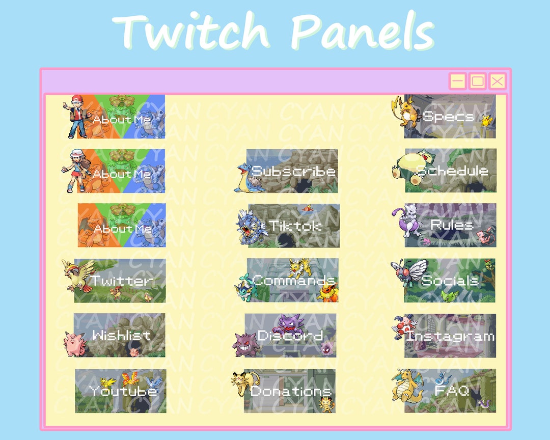 Pokemon Generation 1 Twitch Panels - Etsy