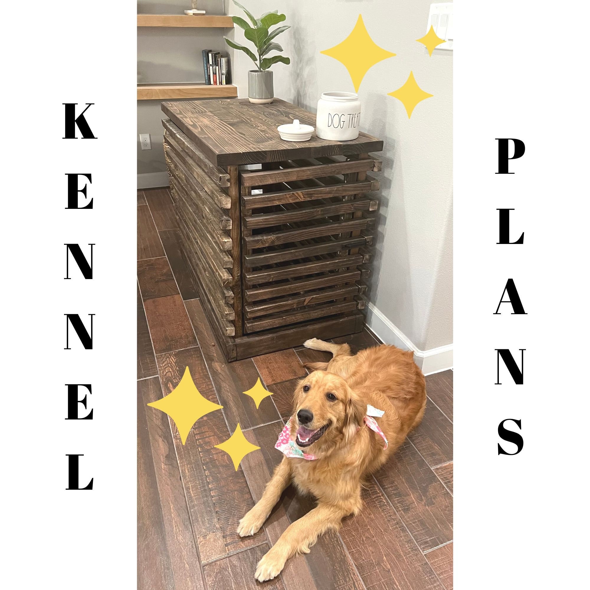 Mid Century Modern Rustic Farmhouse Kennel Doghouse PDF Blueprint Plans ...