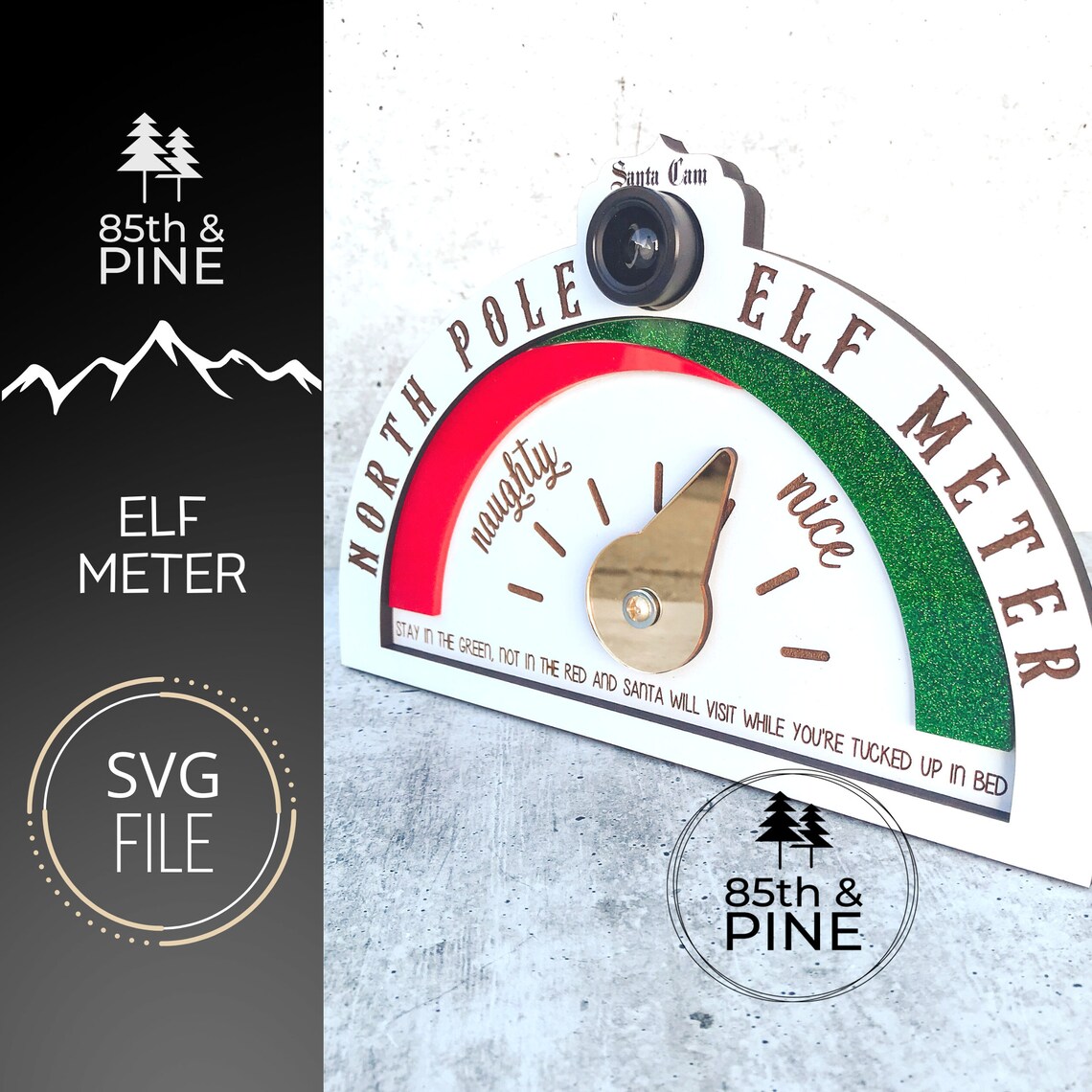 Elf Meter SVG - Santa Cam SVG - Elf on the Shelf Ideas - Laser File for ...