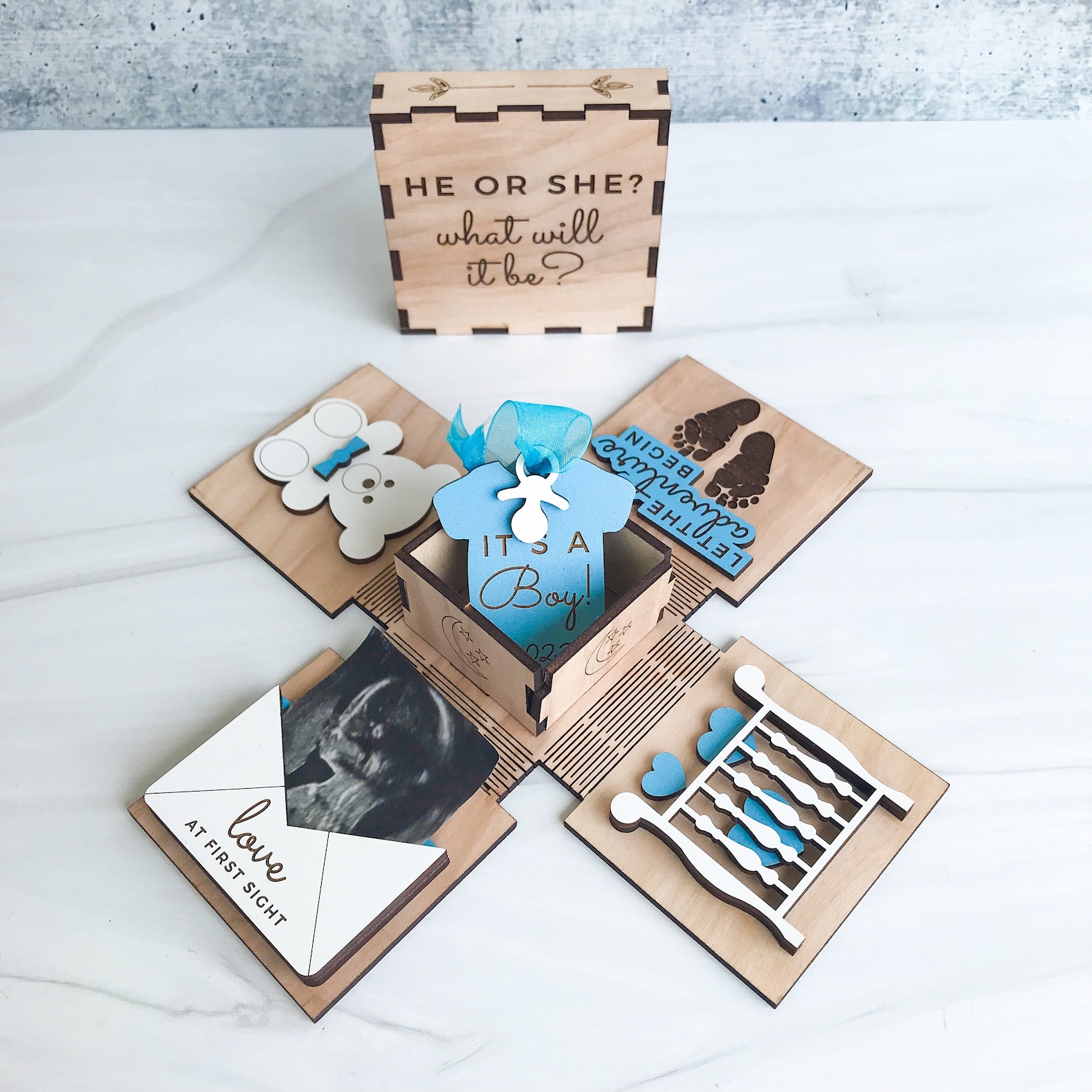 Gender Reveal Surprise Box SVG - Digital File Surprise Box - Gender ...