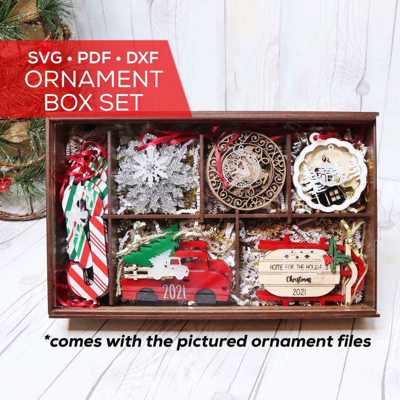 Ornament Box Gift Set Digital File SVG Christmas Ornaments - Etsy