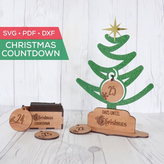 Christmas Countdown Digital File Svg Christmas Laser File Etsy