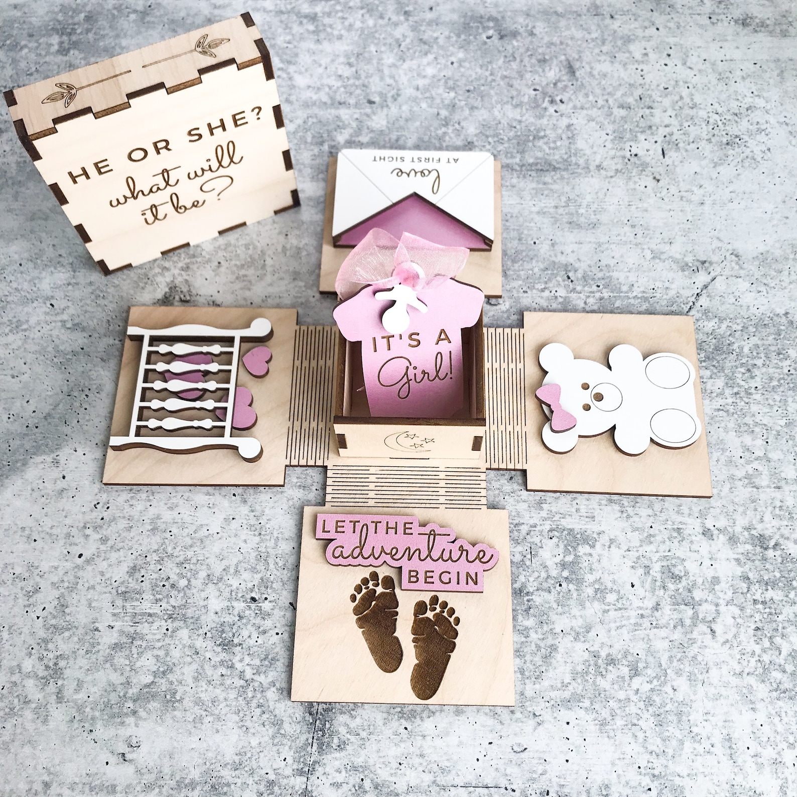 Gender Reveal Surprise Box SVG - Digital File Surprise Box - Gender ...