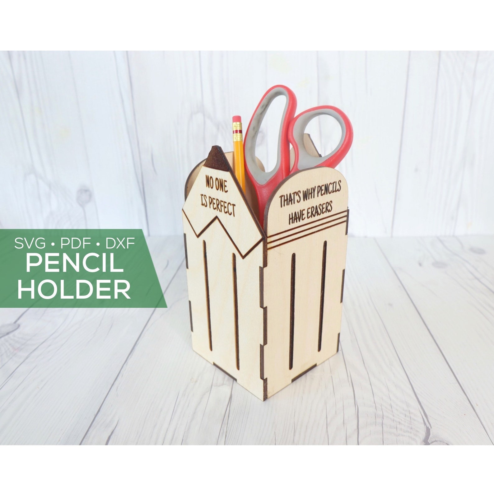 Pencil Holder SVG Digital File for Laser Machines Digital - Etsy