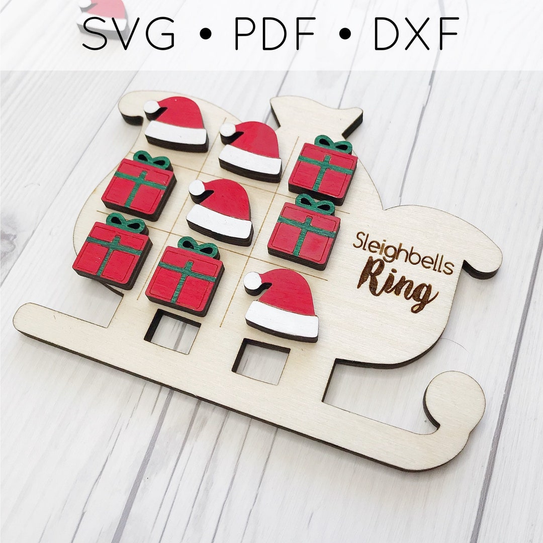 Christmas SVG Tic Tac Toe - Tic Tac Toe Digital File for Glowforge - Etsy