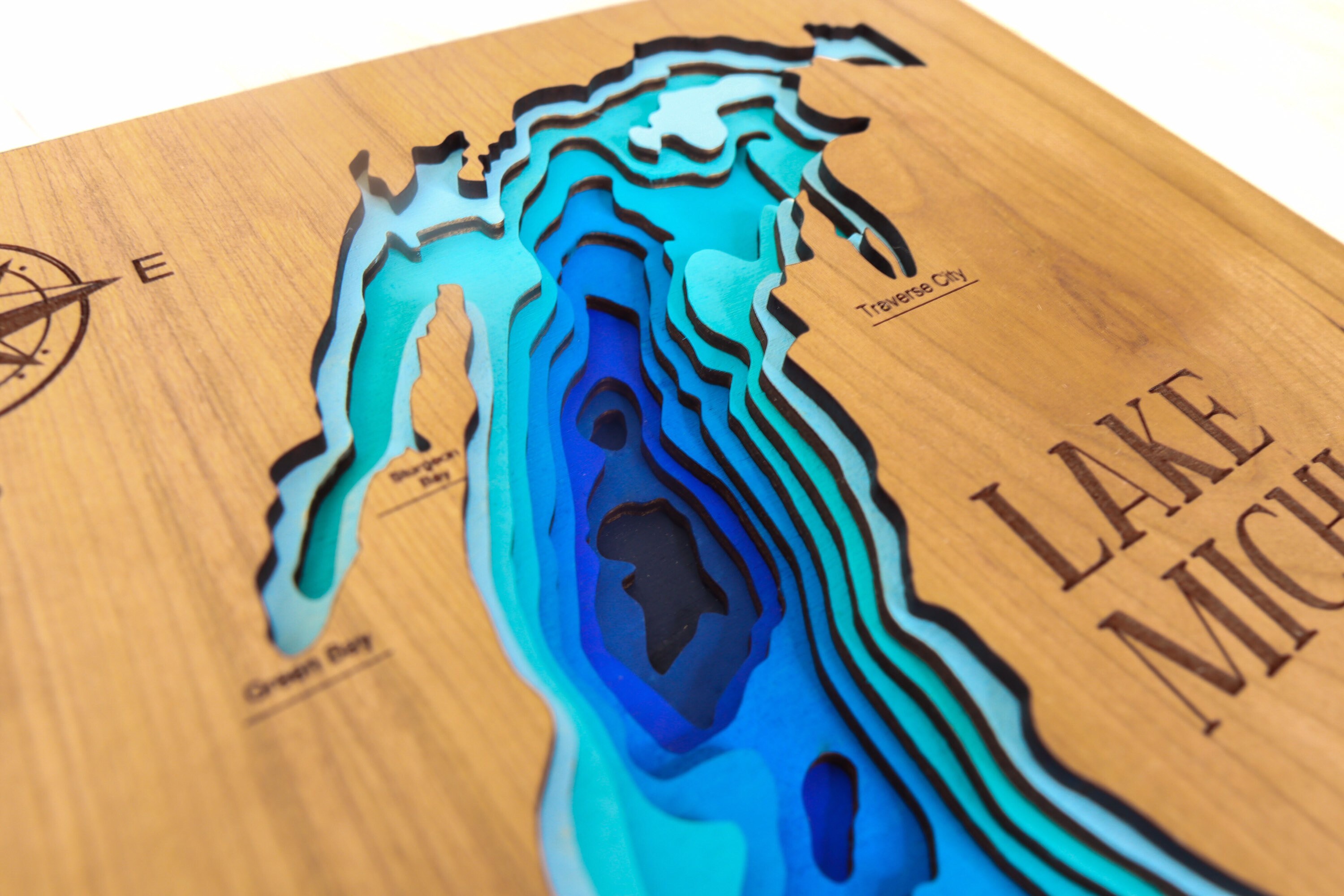 3D Lake Michigan SVG Layered Lake Map Digital File Laser - Etsy Canada