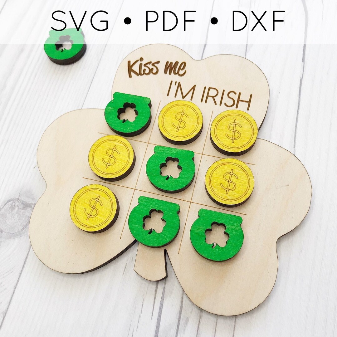 St. Patrick's Day SVG - Tic Tac Toe - Shamrock Tic Tac Toe Digital File ...