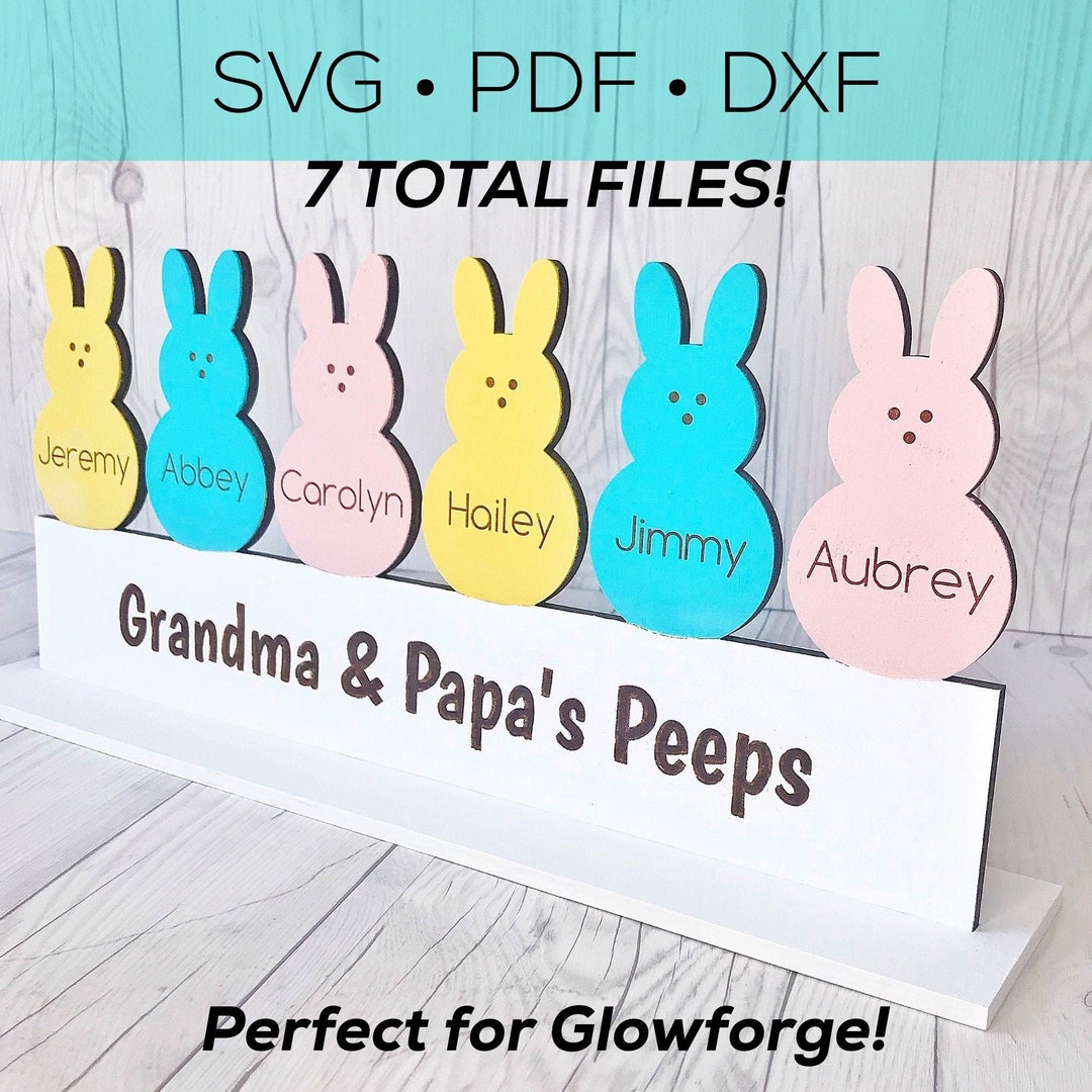 Easter Peeps SVG Sign - Peeps Easter Sign for Cutting Machines - SVG ...