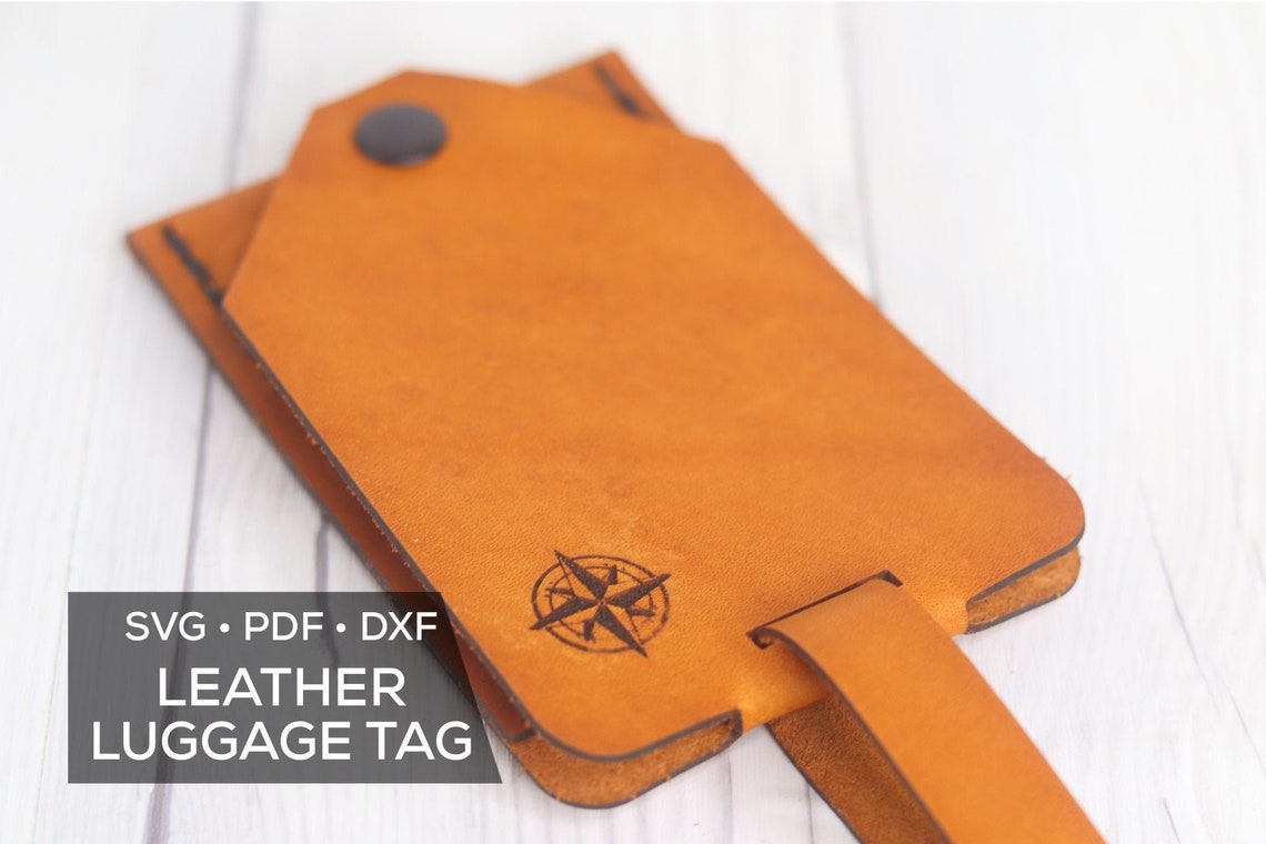 Leather Luggage Tag SVG Digital File for Luggage Tag - Etsy