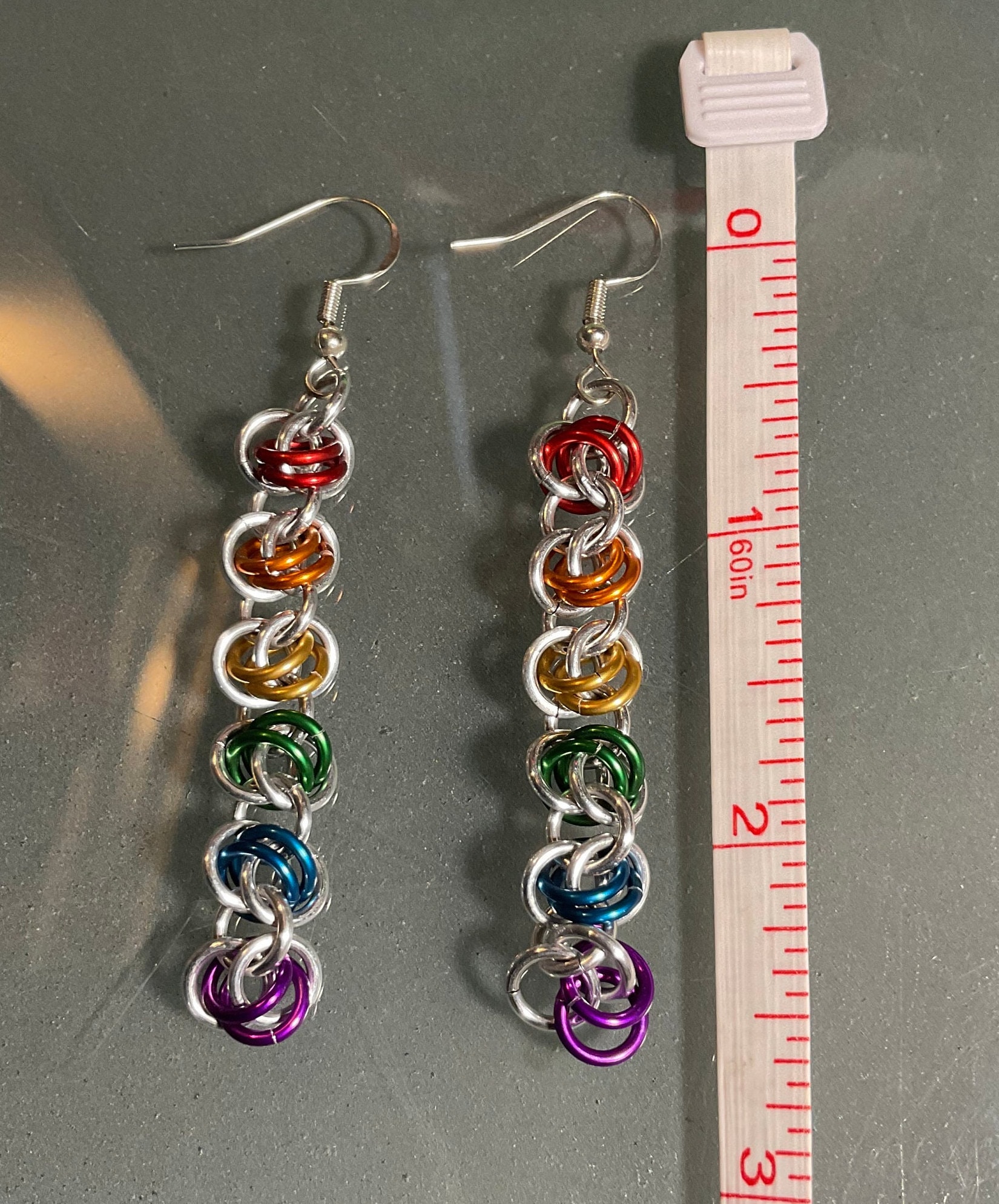 Pride Barrel Weave Chainmail Earrings - Etsy