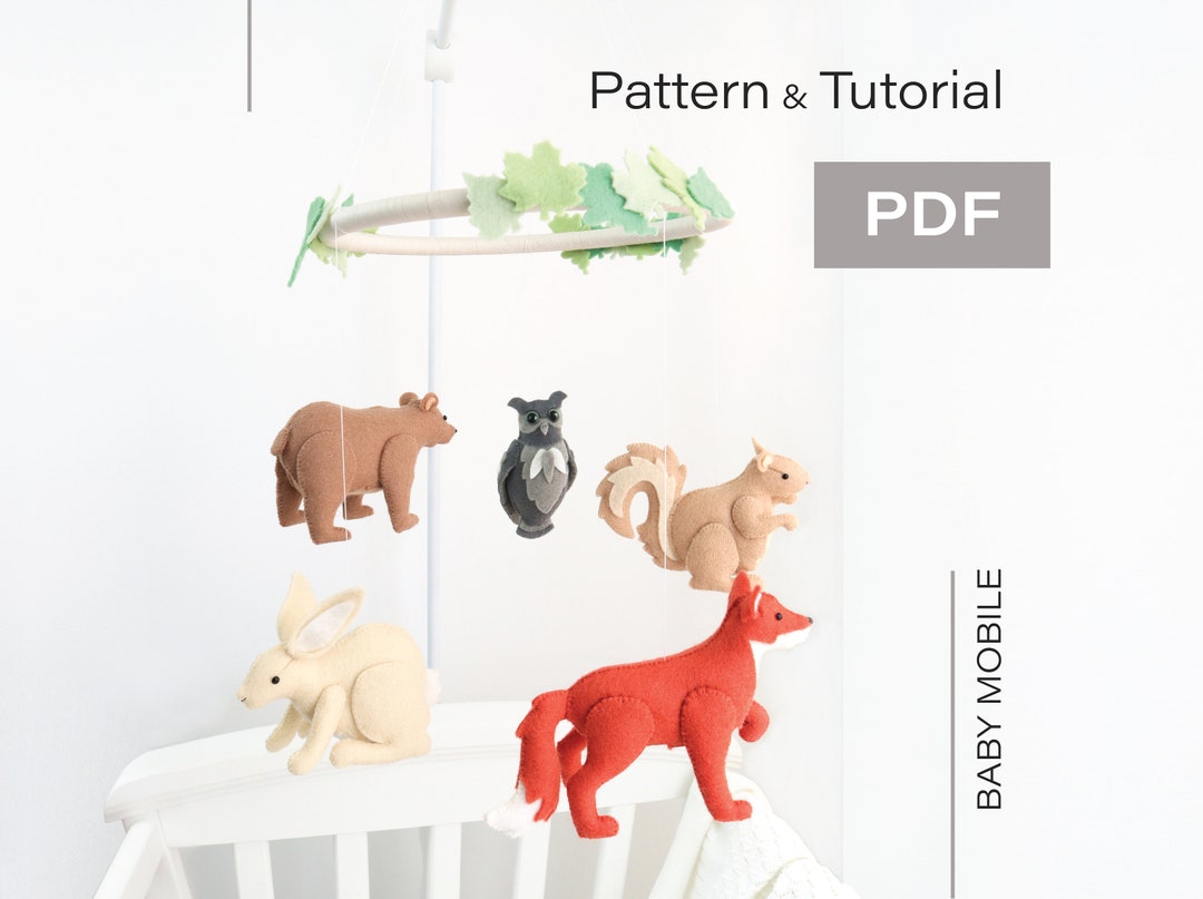 Woodland Animals Mobile Pattern & Tutorial (pdf) - Felt Mobile / Baby ...
