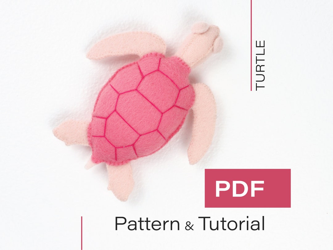 Felt Turtle Pattern & Instructions (pdf) - Baby Mobile Felt Pattern ...