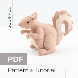 Felt Squirrel Pattern & Tutorial (pdf) - Woodland Animals / Baby Mobile ...