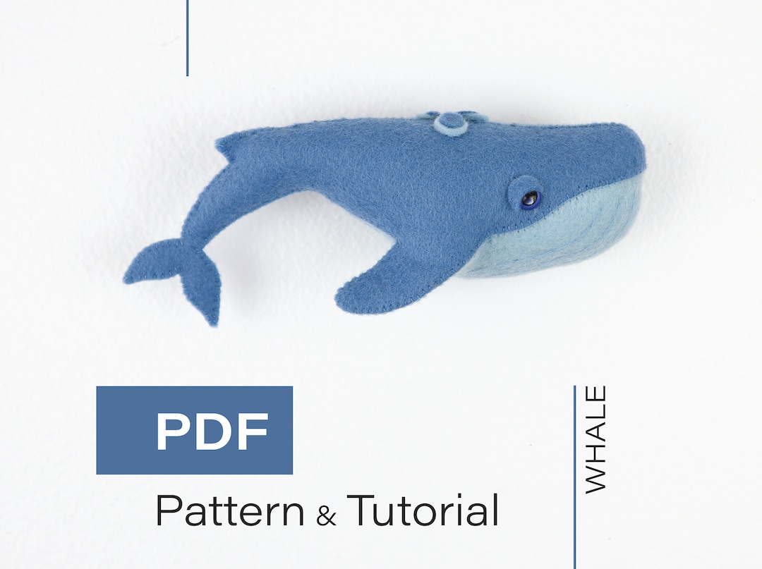 Felt Whale Sewing Pattern & Tutorial: DIY Ocean Mobile (PDF) - Etsy